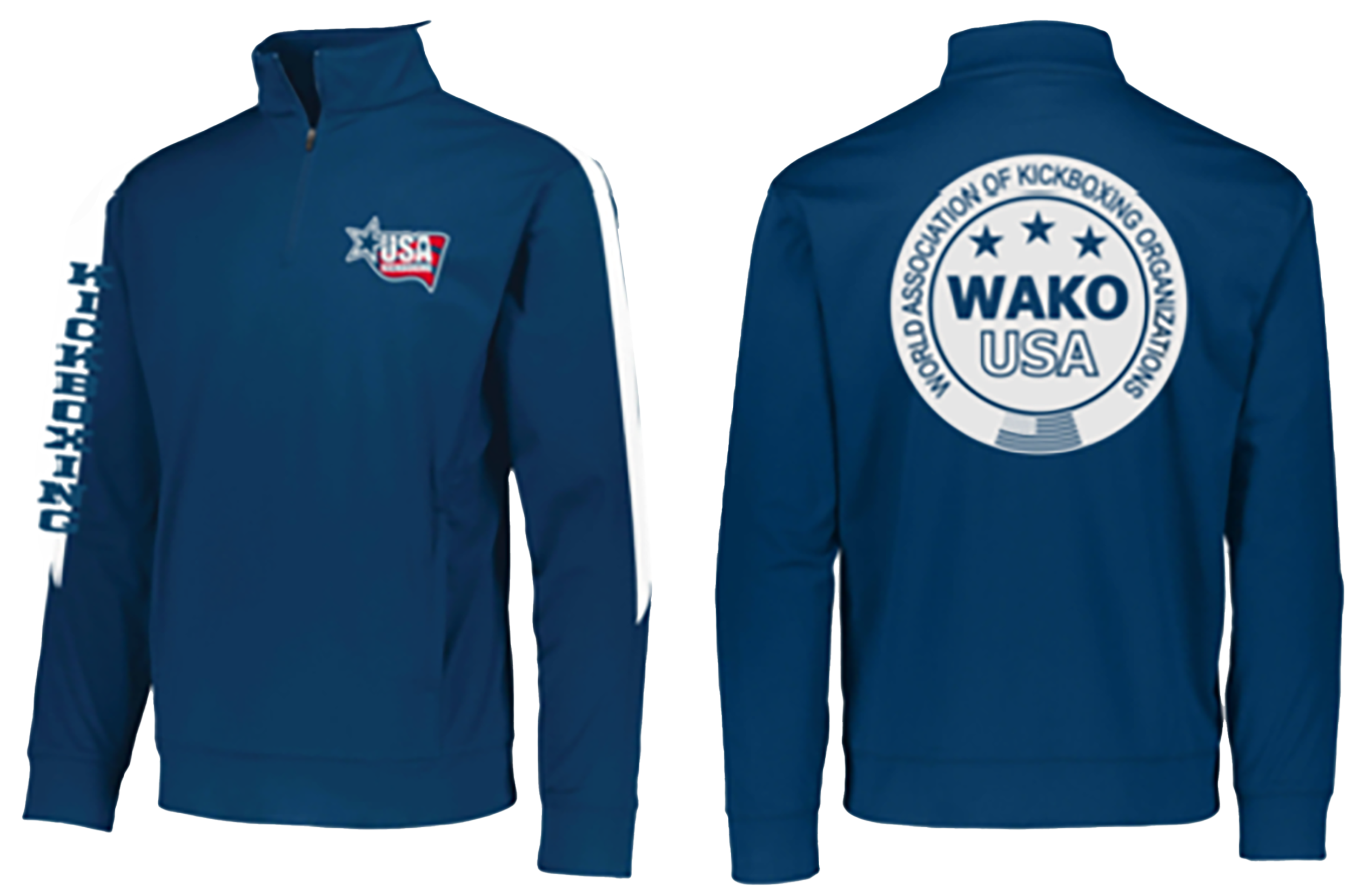 WAKO USA Kickboxing Quarter Zip Jackets - WAKO USA Kickboxing